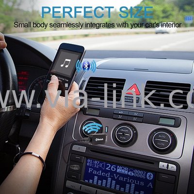 USB Bluetooth Receiver for Car, Music Streaming Car Kit, Portable Wireless Audio Adapter 3.5mm Aux Cable