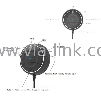BT 4.0 Aux Car Music 3.5mm bluetooth Audio transmitter car handsfree kit bluetooth receiver JBRC01