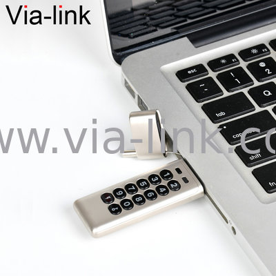 Encrypted USB Flash Drive, Keypad Secure Memory Stick, Military Grade Hardware U Disk with Password Protect