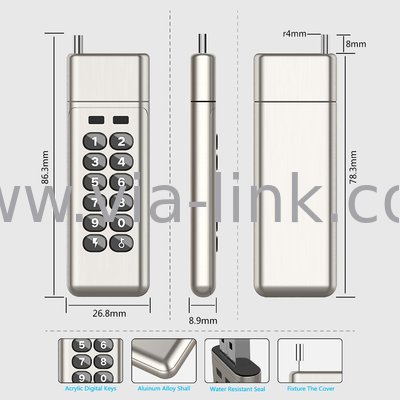 Military Level AES 256-bit Standard Encrypted USB Drive, with Hardware Encryption Chip,Metal Shelled,32GB
