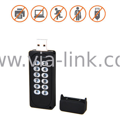 USB Flash Drive, Multifunctional Military Grade Secure Key 16GB USB 2.0 256-bit AES Hardware Encrypted FIPS Validated