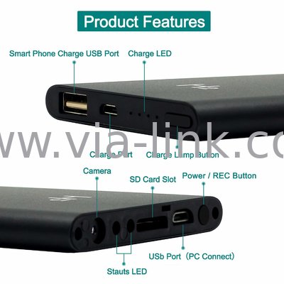 Spy Camera 5000mAh Power Bank Hidden Camera HD 1080P Video Recorder Nanny Mini Security Camera, No WiFi Need