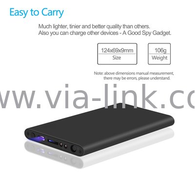 Hidden Cameras Portable Mini HD 1080P WiFi Hidden Camera Power Bank with Motion Detection, Support iOS/Android PC H8