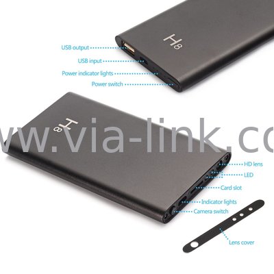 Hidden Cameras Portable Mini HD 1080P WiFi Hidden Camera Power Bank with Motion Detection, Support iOS/Android PC H8