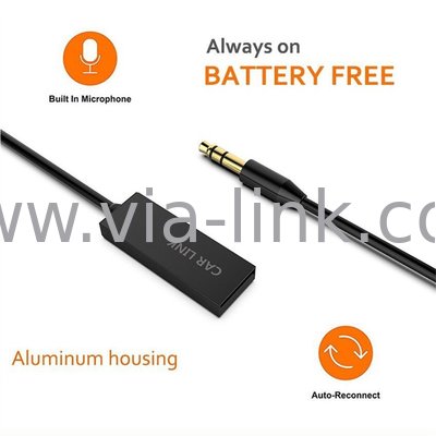Bluetooth Aux Adapter, U2 Mini Wireless Car Bluetooth Receiver USB to 3.5mm Jack Bluetooth to Aux Adapter