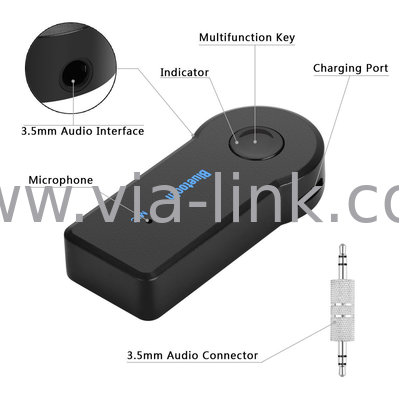 Universal Bluetooth Transmitter Car Kit Handsfree 3.5mm Streaming Car A2DP Wireless AUX Audio Music Receiver Adapter