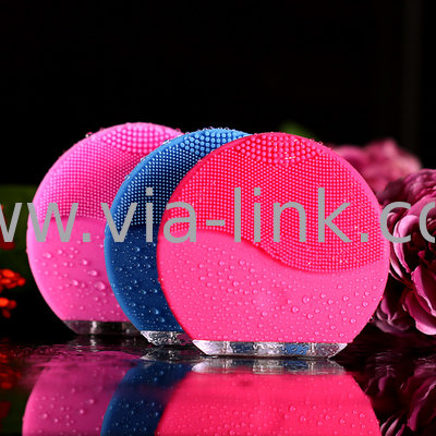 Handy Natural Silicone Electric Facial Cleanser Face Cleaning Toning Device Face Cleanser And Massager Pore Cleansing