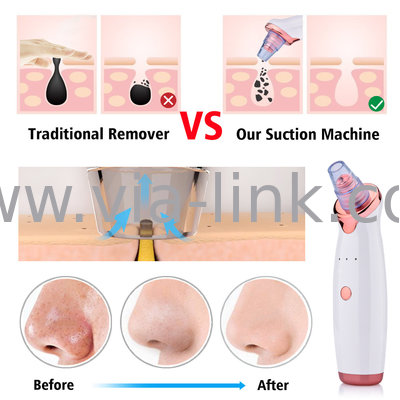 Electric Facial Pore Blackhead Vacuum Suction Remove Machine with 5 Probes Remove Dead Skin Professional Facial Care