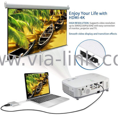 USB C to  Digital Multiport Hub Adapter Type-C to  4K Adapter with USB 3.0 USB-C 3.1 for MacBook 12