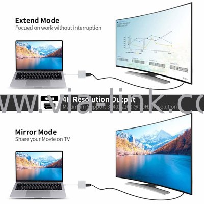 USB C to  Digital Multiport Hub Adapter Type-C to  4K Adapter with USB 3.0 USB-C 3.1 for MacBook 12