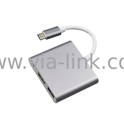 USB C to  Digital Multiport Hub Adapter Type-C to  4K Adapter with USB 3.0 USB-C 3.1 for MacBook 12