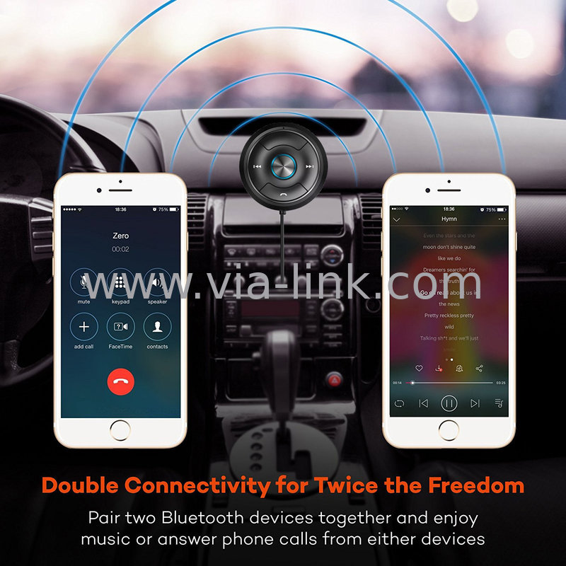 Bluetooth Car Speakerphone Kits,Hands-Free Motion AUTO-ON Car Kit Stereo Music Speaker Wireless Sun Visor Audio Receiver