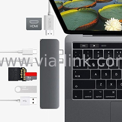 MacBook Pro Dock,Thunderbolt 3 Adapter USB C  Hub for Apple MacBook Pro 2016 2017 13" 15" Multi-port Type-C Adapter