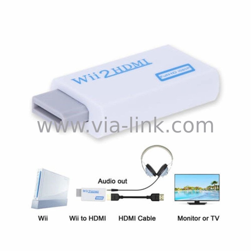 Wii to  Converter Adapter with 3,5mm Audio Jack and  Output for Nintendo wii2