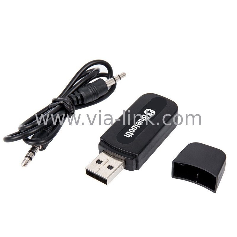USB Bluetooth Receiver for Car, Music Streaming Car Kit, Portable Wireless Audio Adapter 3.5mm Aux Cable