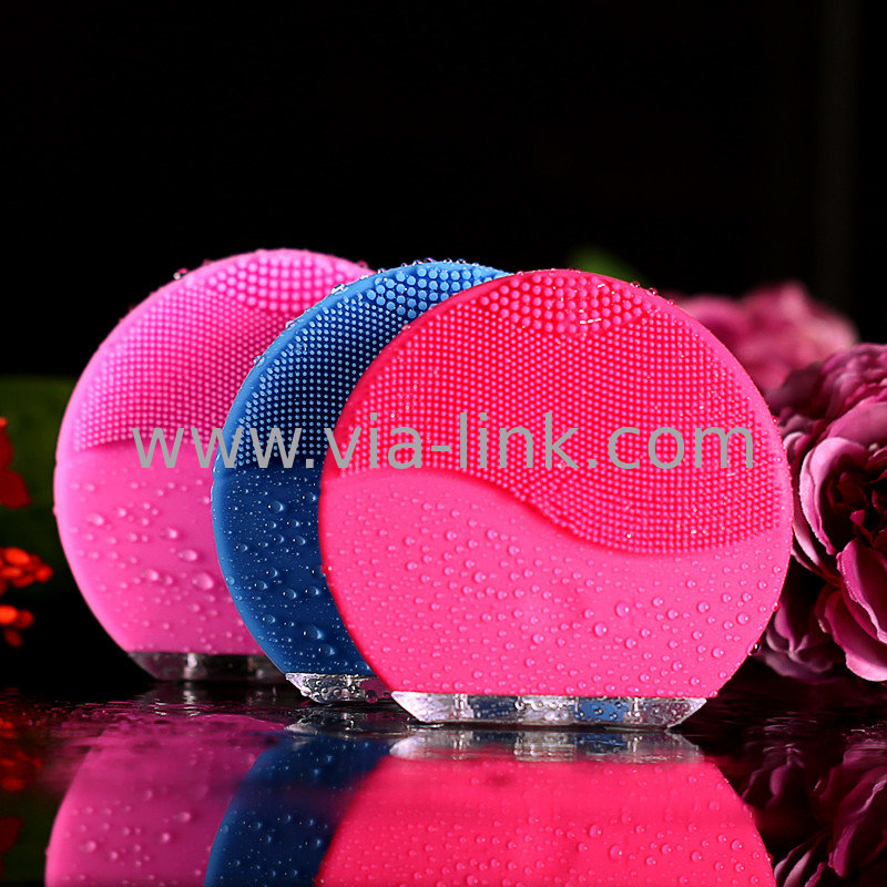Handy Natural Silicone Electric Facial Cleanser Face Cleaning Toning Device Face Cleanser And Massager Pore Cleansing