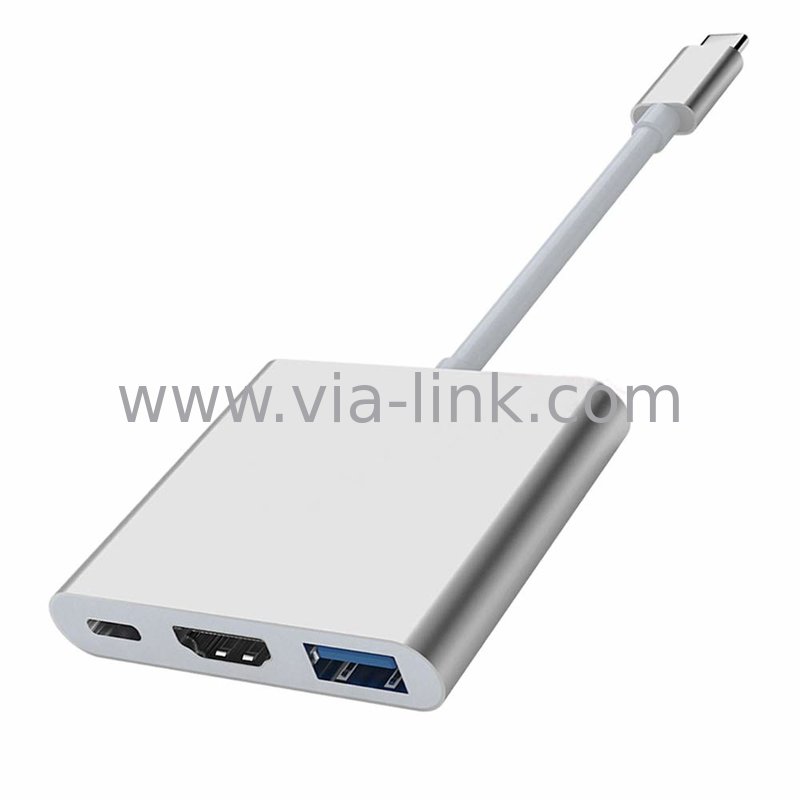 USB C to  Digital Multiport Hub Adapter Type-C to  4K Adapter with USB 3.0 USB-C 3.1 for MacBook 12