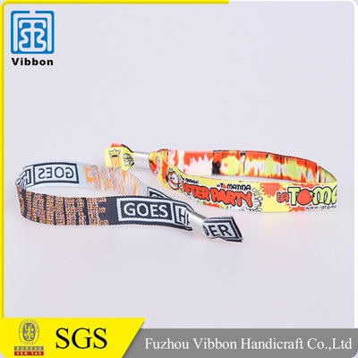 Cheap price personalised fabric Wristbands cloth woven bracelets bands for events