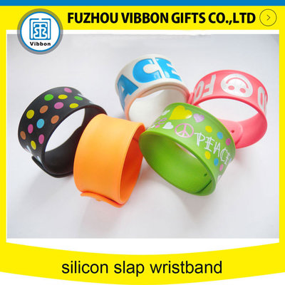 Customized Printing silicone slap bands slap bracelets