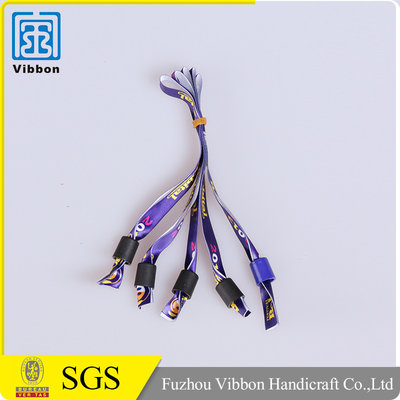 Customized factory supply hot sale ribbon satin wristband with plastic clip