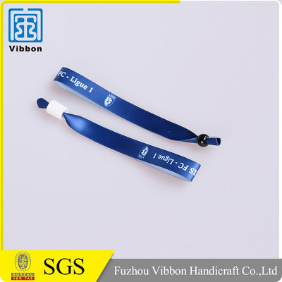 Customized factory supply hot sale ribbon satin wristband with plastic clip