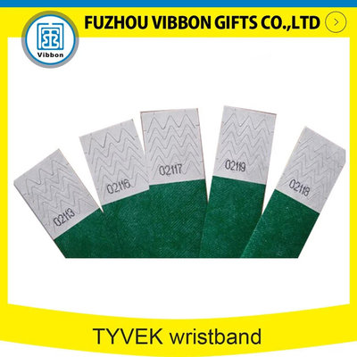 Heat Transfer Printed Colorful Bar Code Tyvek Wristband With Serial Number