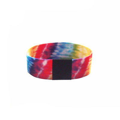 Fashionlable custom event festival fabric bracelet elastic wristbands with sublimation printing
