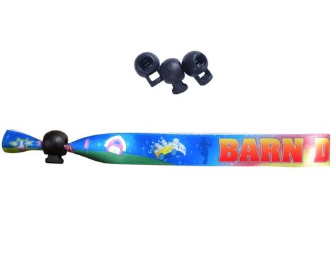 Music Festival Event Fashion Barrel Lock Satin Hand Band Textile Fabric Party Wristband