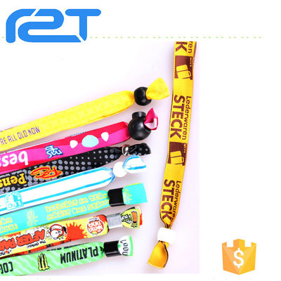 Custom Music/Sports Woven Wristbands with Reusable Closure