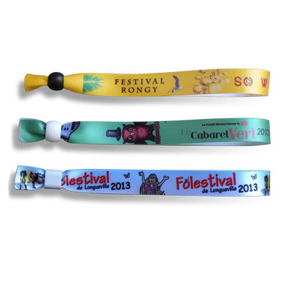 Reusable Colorful Sublimation Polyester Wristbands With Custom Logo Design