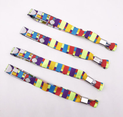 Hot Sale Cheap Woven Rainbow Bracelet With Barrel Lock