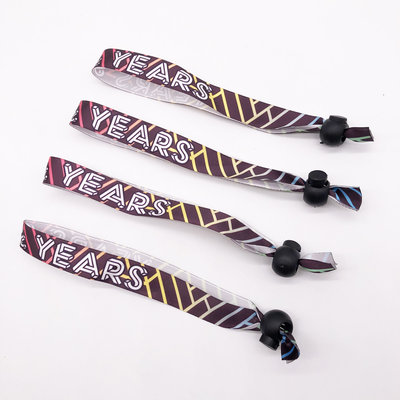 Polyester Cloth Satin Bracelet /Party Wristband With Reusable Lock