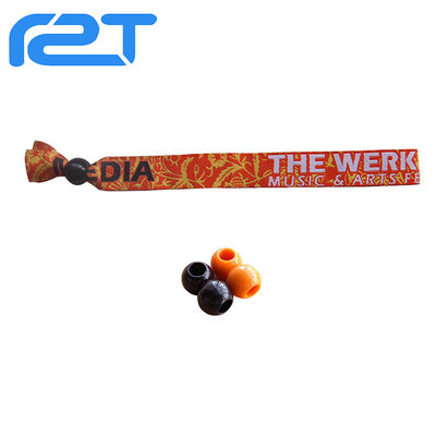 2019 Fabric Festival woven Wristband with Bead Closure