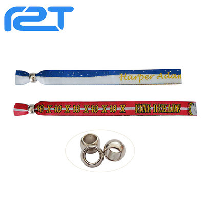 2019 Fabric Festival woven Wristband with Bead Closure