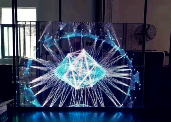 China Smart Control Trasparent Window Glass Wall Led Screen For Shopping Mall supplier