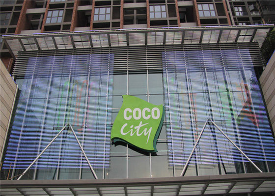 P25 High Transparent LED Display , IP65 Outdoor Video Glass Wall 36V - 42V supplier