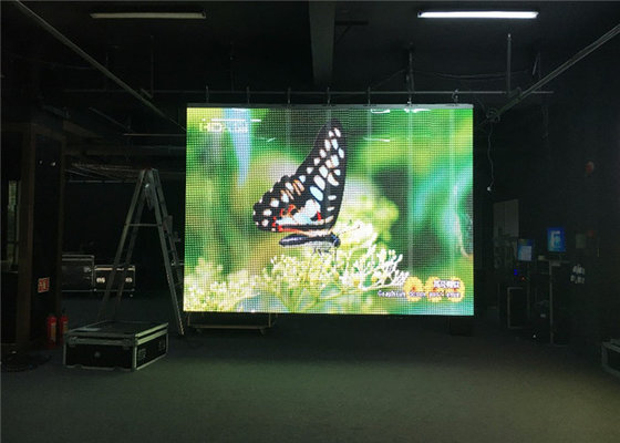 Energy Saving Large Outdoor Transparent LED Wall Giant Screen , Reduce The Wind Load supplier