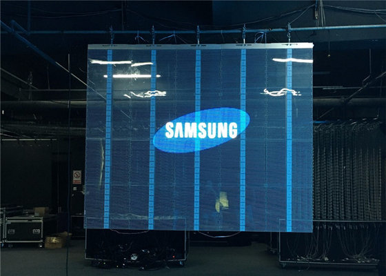 Energy Saving Large Outdoor Transparent LED Wall Giant Screen , Reduce The Wind Load supplier