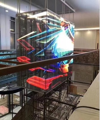 Indoor Glass Led Display Screen And Le Wall  For Shop Mall Cabinet Advertising supplier