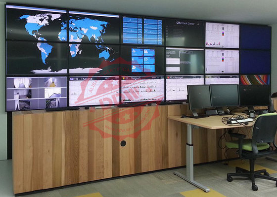 CCTV lcd video wall display 5.3mm bezel LCD LED HDMI DVI VGA AV YPBPR IP RS232 1920*1080 supplier
