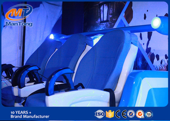 Luxury Cinema 9D Virtual Reality Simulator With Blue Leather 6 Seats