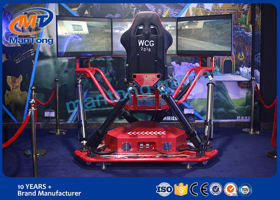 Luxury 6 Dof Electric Cylinder Platform VR Car Racing Games With 3 Screens