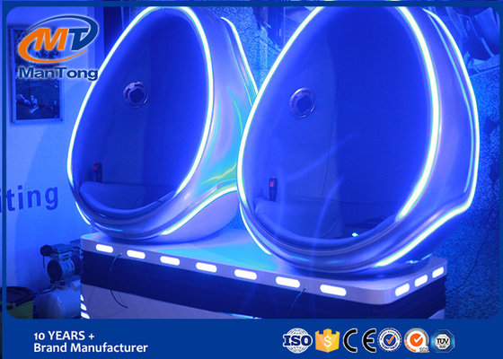 Blue Two Seats Cinema 9D VR Simulator With 360 Degree View 750W