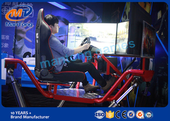 Red VR Car Racing Simulator With Speeding Race Mantong / Fly Virtual Reality Machine