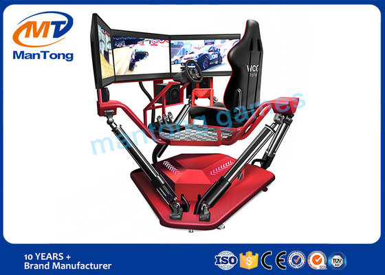 Red VR Car Racing Simulator With Speeding Race Mantong / Fly Virtual Reality Machine