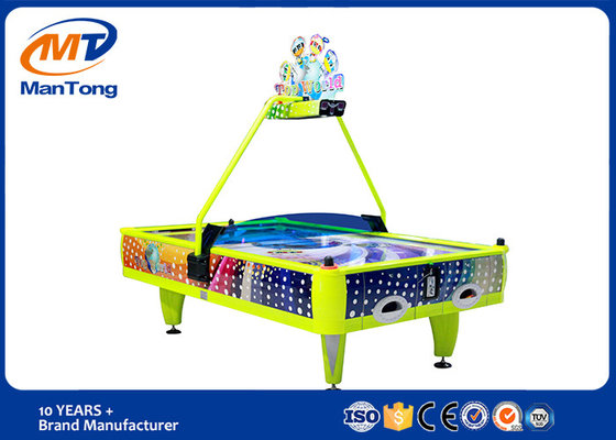 Indoor Playground Yellow Arcade Air Hockey Table 4 Players For Game Center