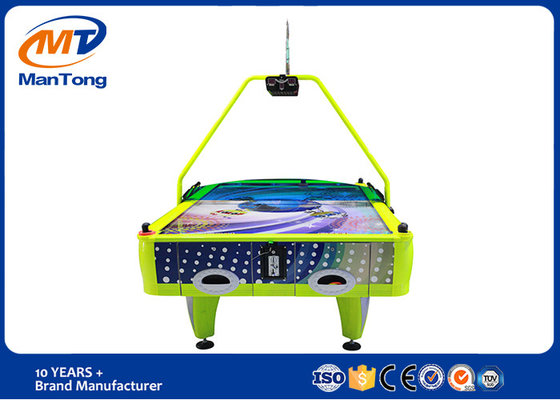 Indoor Playground Yellow Arcade Air Hockey Table 4 Players For Game Center