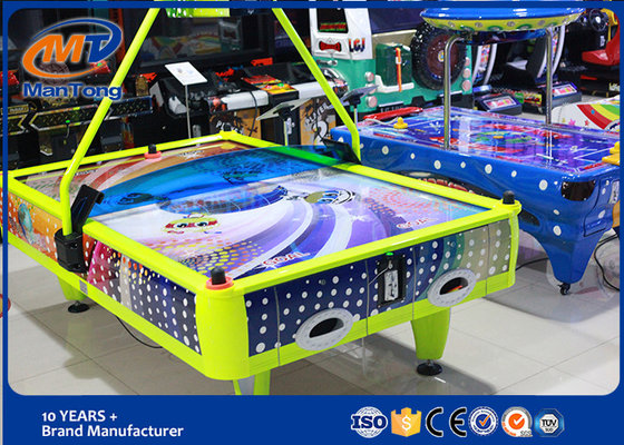 Indoor Playground Yellow Arcade Air Hockey Table 4 Players For Game Center
