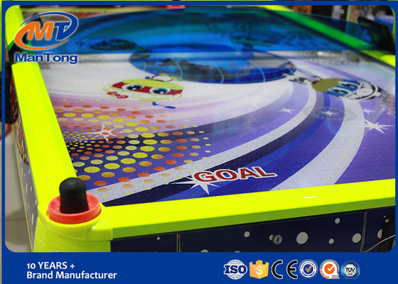 Indoor Playground Yellow Arcade Air Hockey Table 4 Players For Game Center