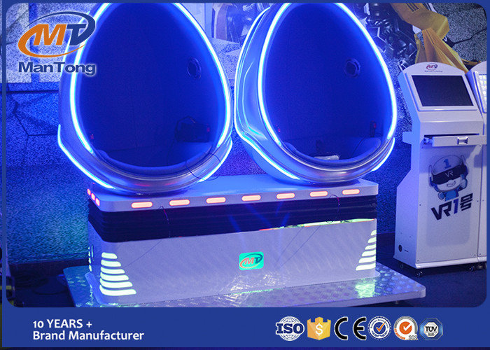 Blue Two Seats Cinema 9D VR Simulator With 360 Degree View 750W